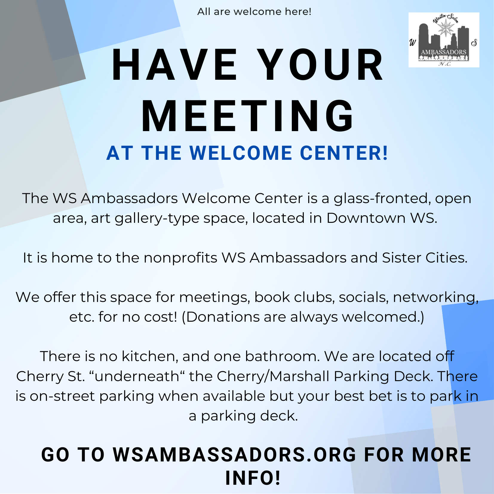 Use The/Events at the Center – Winston-Salem Ambassadors